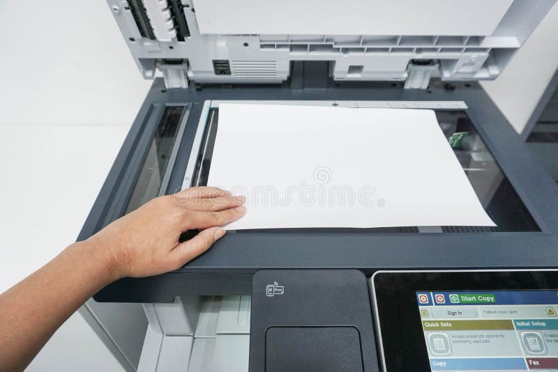 Place paper on the printer stock photo. Image of copy - 78198932