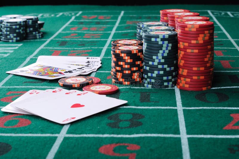 Croupier Shuffling Playing Cards at Poker Table Stock Photo - Image of ...