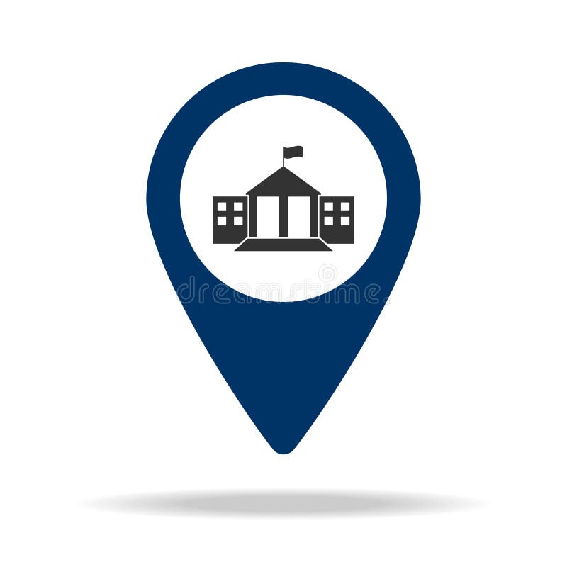 Map Pointer School Building Stock Vector - Illustration of illustration ...