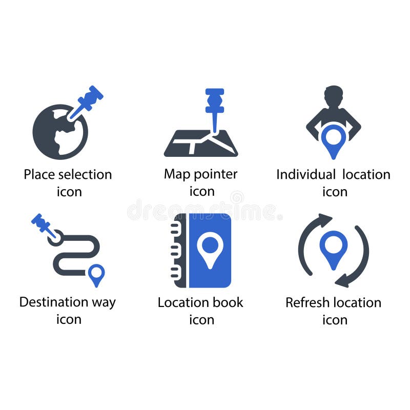 Place Selection, Map Pointer, Individual Location, Destination Way ...