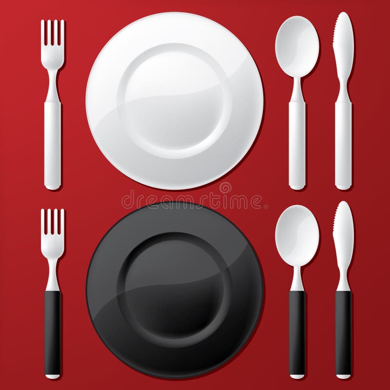 Table Etiquette and Place Setting.the Set of Different Options. Stock ...