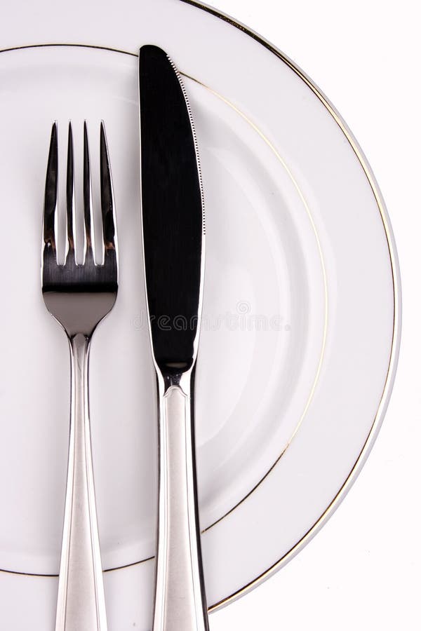White Place Setting (with Clipping Path) Stock Photo - Image of ...