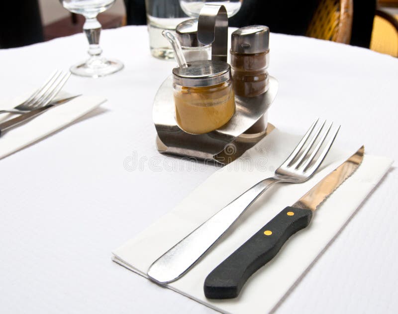 Place setting stock image. Image of knife, table, meal - 18906815
