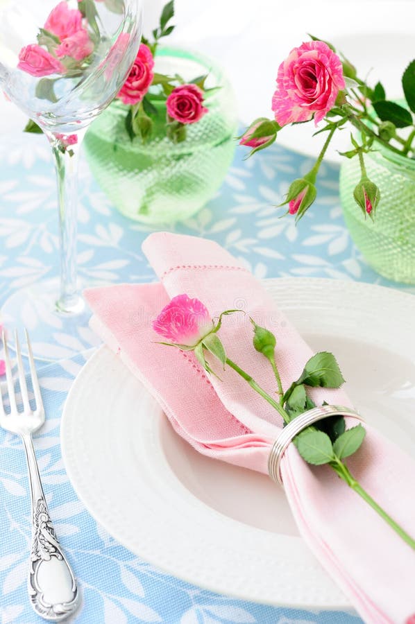 Party Place Setting stock image. Image of flowers, plate - 794759