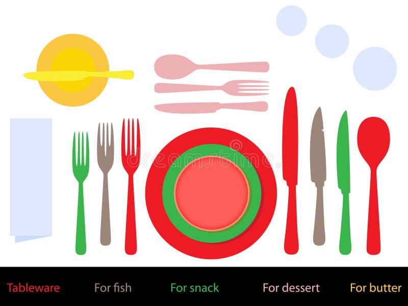 Place setting stock vector. Illustration of spoon, fork - 22033575