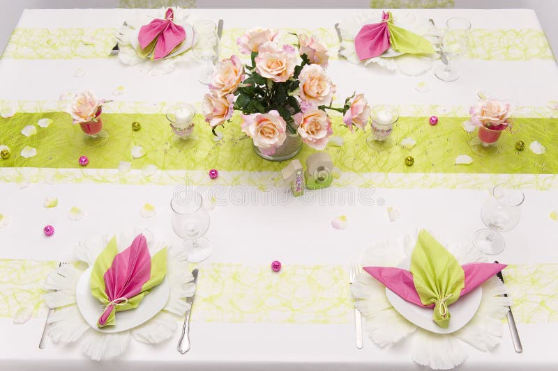 Place setting stock image. Image of celebration, roses - 22301863