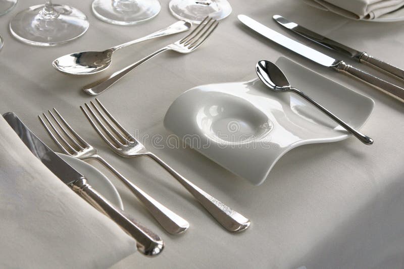 Place setting stock photo. Image of utensil, spoon, plain - 2630902