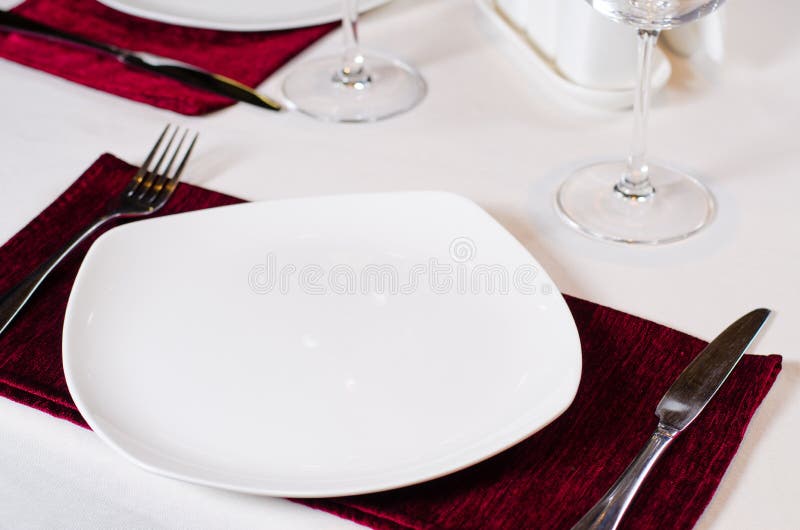 Place Setting in Fancy Restaurant Stock Image - Image of perspective ...
