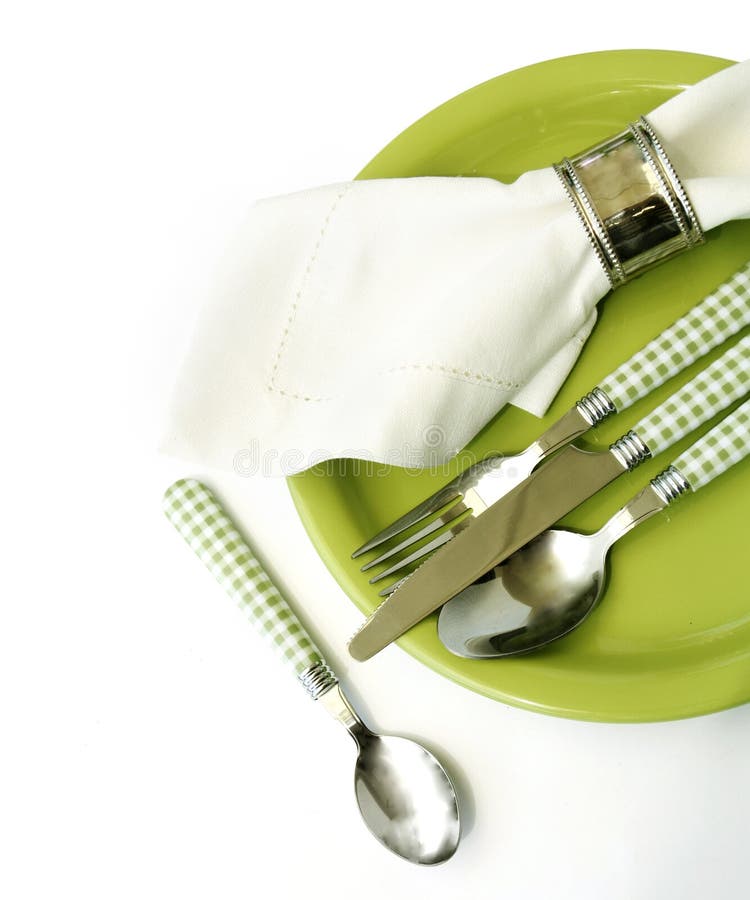 Lime Green Table Setting stock photo. Image of fancy, setting - 4011258