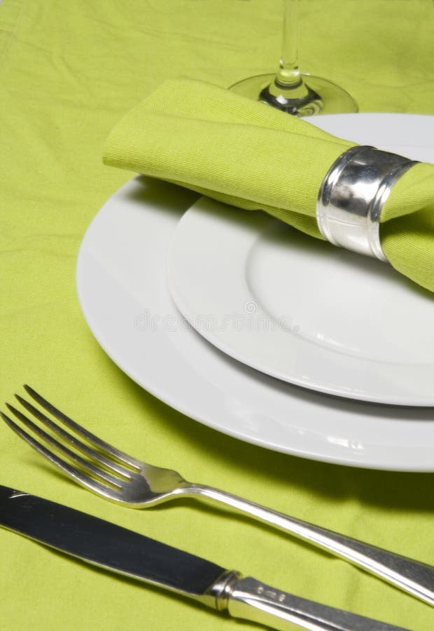 Lime Green Table Setting stock photo. Image of fancy, setting - 4011258