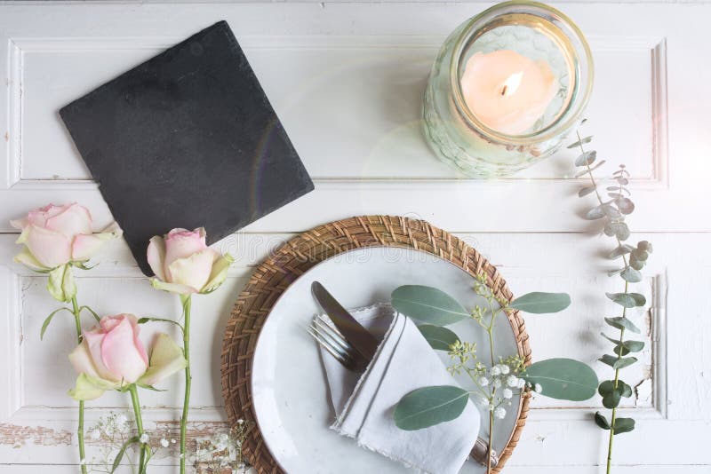 Place setting for a menu stock image. Image of menu - 181908437