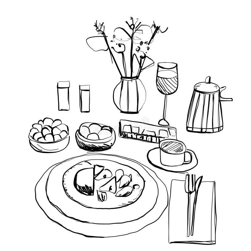 Coffee Place Setting Stock Illustrations – 376 Coffee Place Setting ...