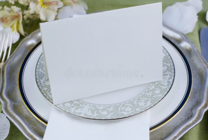 Place Setting for Wedding Reception Featuring Mixed Old and Modern ...