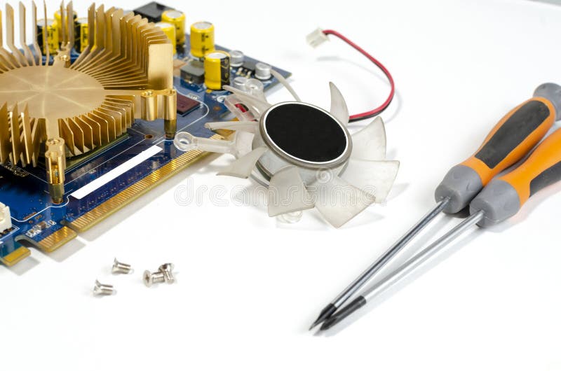 Place To Repair a Damaged Computer Video Card Stock Photo - Image of ...