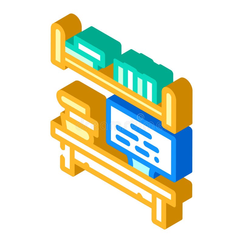 Place To Study Isometric Icon Vector Illustration Stock Vector ...