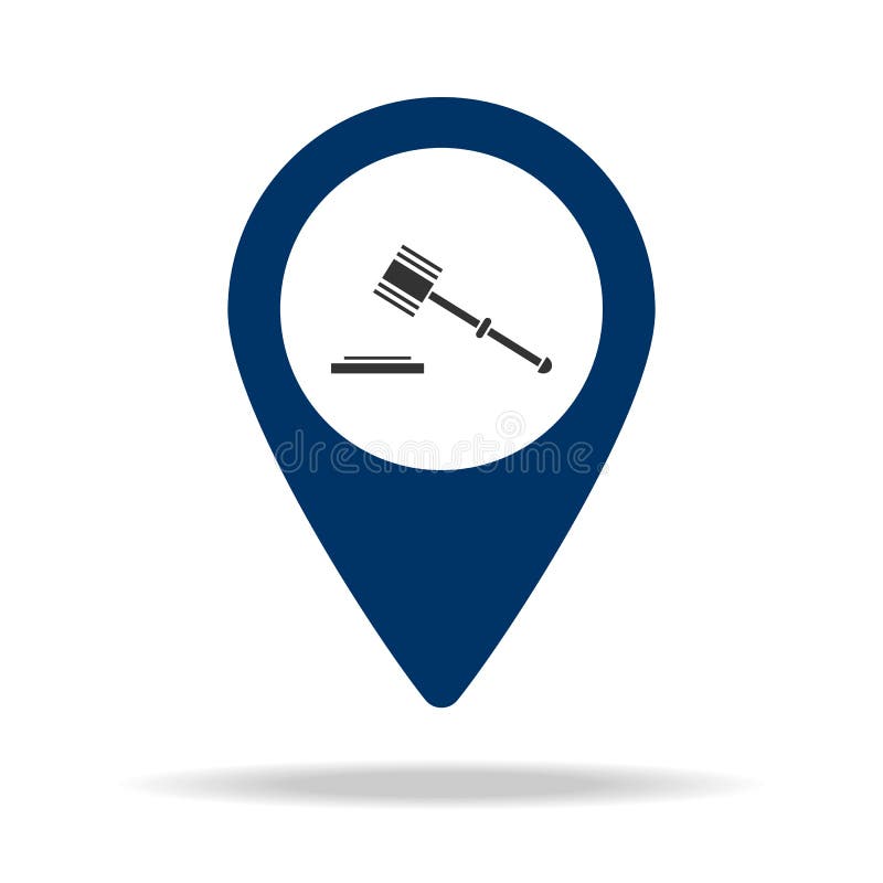 Place of Trial in Blue Map Pin Icon. Element of Map Point for Mobile ...