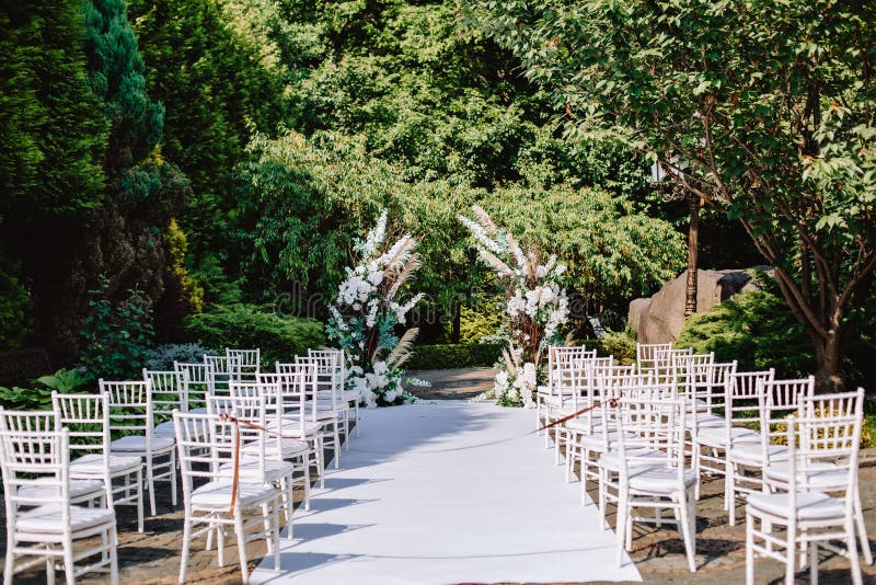 A Place for a Wedding Ceremony on the Street. Decorated Wedding Venue ...