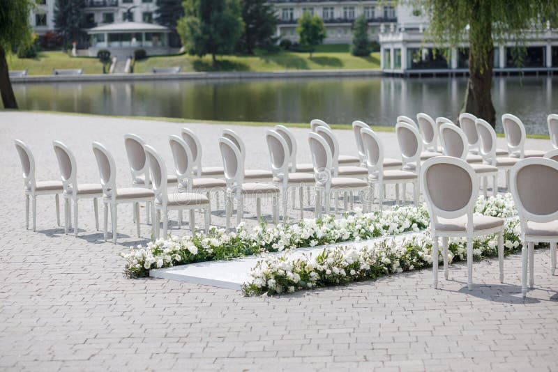 A Place for a Wedding Ceremony on the Street. Decorated Wedding Venue ...