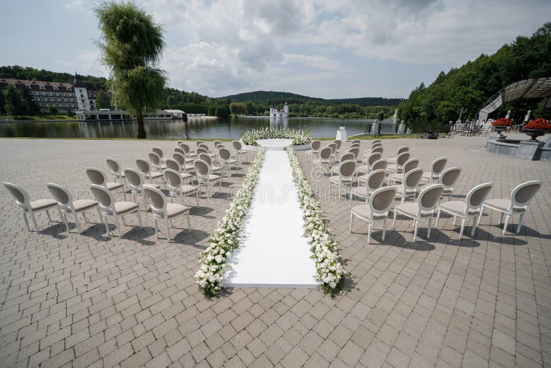 A Place for a Wedding Ceremony on the Street. Decorated Wedding Venue ...