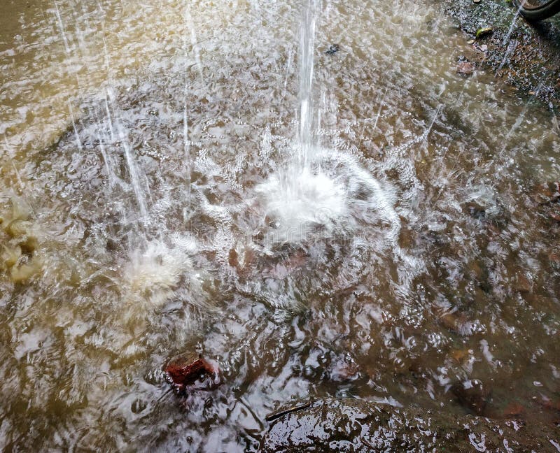 This is the Place Where Water Gets Fall Down. Stock Image - Image of ...