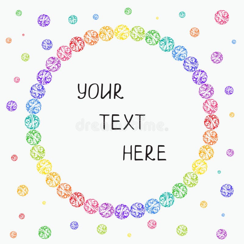 Place for Your Text Radial Frame of Colorful Circle on White Background ...