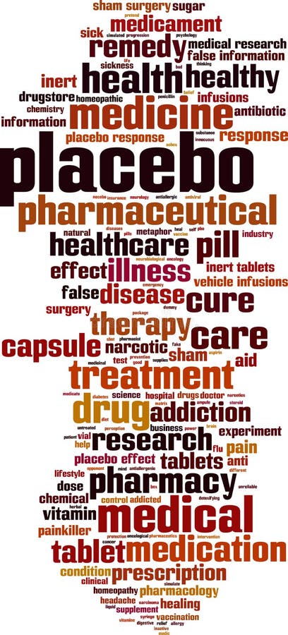 Placebo-Wortwolke vektor abbildung. Illustration von abbildung - 162422609