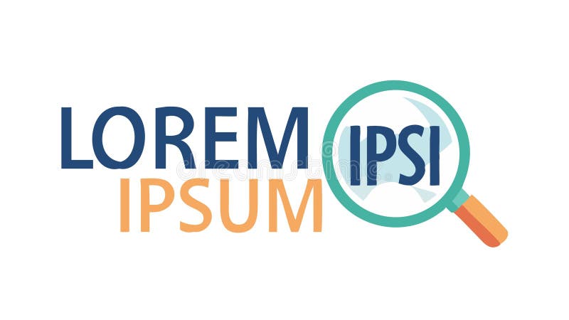 Placeholder Logo with Lorem Ipsum Text and Magnifying Glass Detail ...