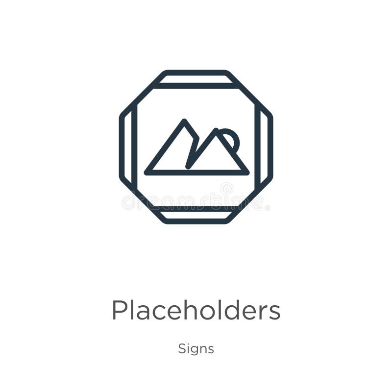 Placeholders Icon Vector Sign and Symbol Isolated on White Background ...