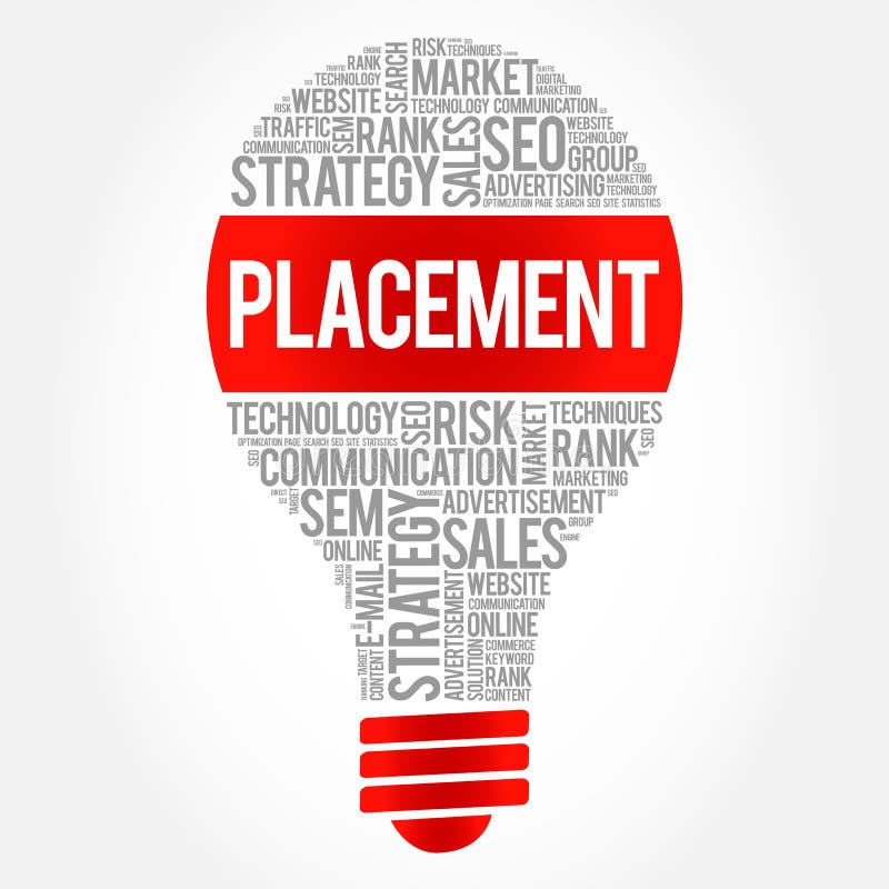 PLACEMENT bulb word cloud stock illustration. Illustration of ...
