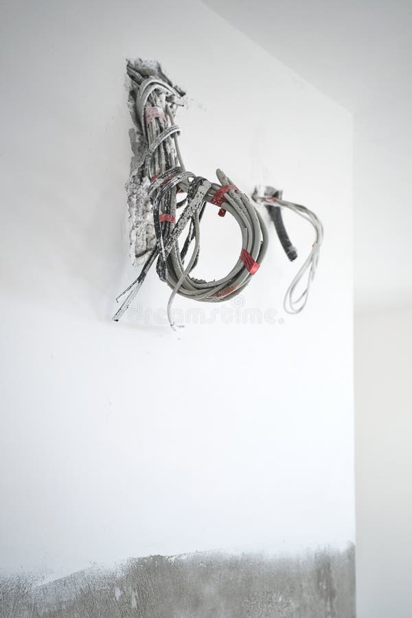 Placement of Electrical Wires and Cables from Apartment Wall Stock ...