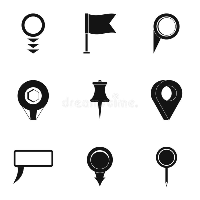 Placement Icons Set, Simple Style Stock Vector - Illustration of ...