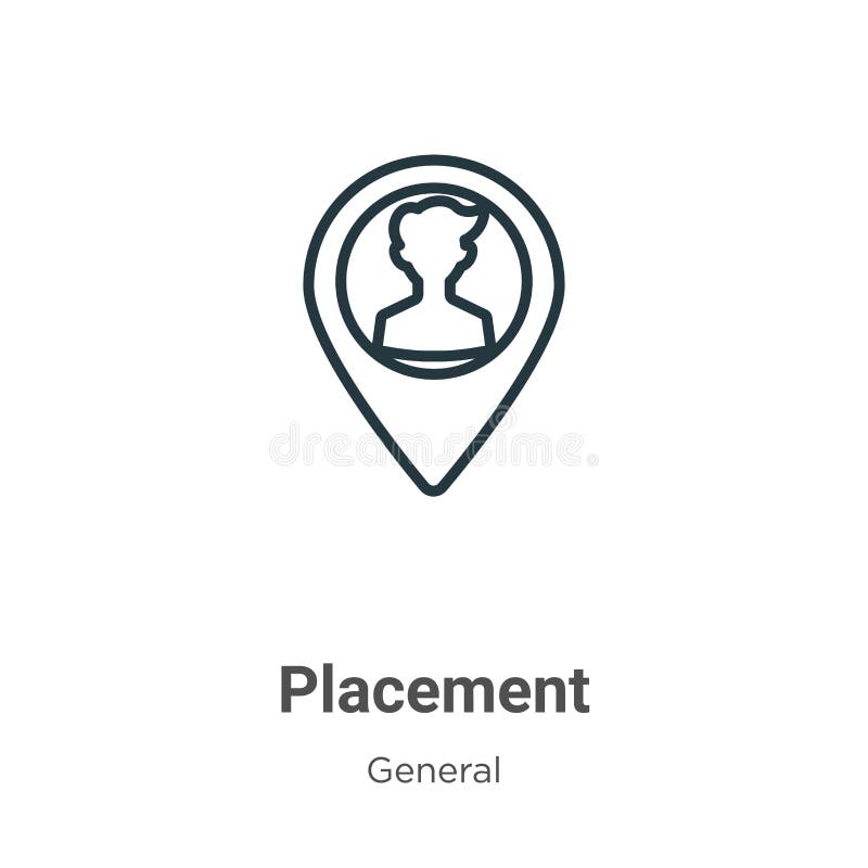 Placement Outline Vector Icon. Thin Line Black Placement Icon, Flat ...