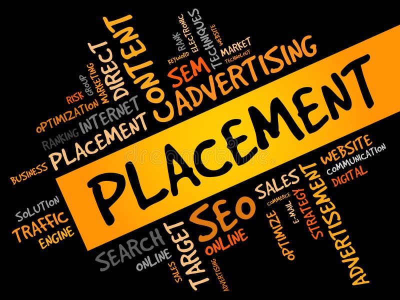 PLACEMENT Word Cloud Concept Stock Illustration - Illustration of cloud ...
