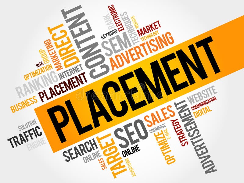 PLACEMENT word cloud stock illustration. Illustration of consultant ...