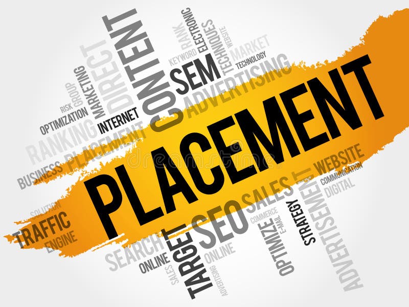 PLACEMENT word cloud stock illustration. Illustration of optimizers ...