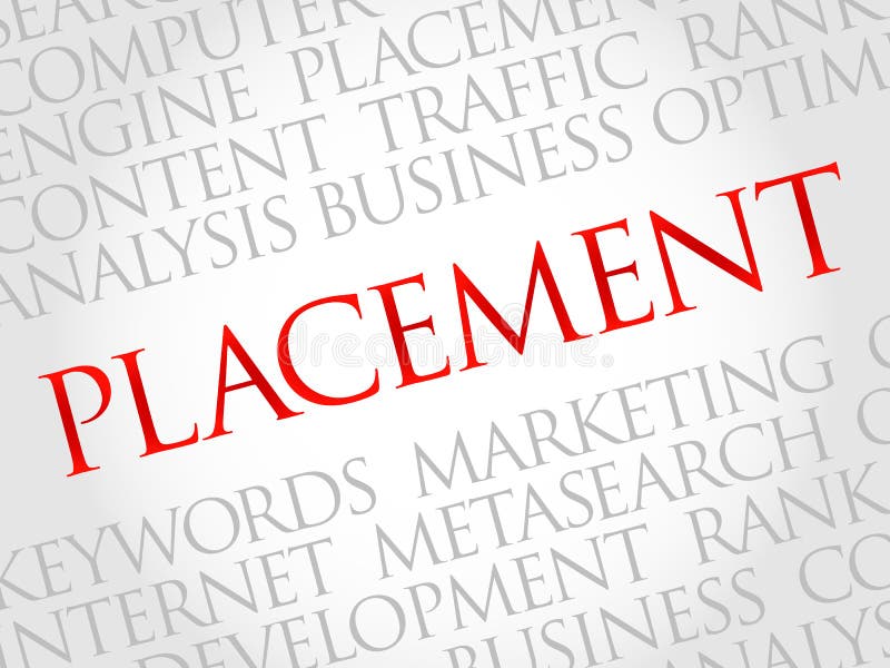 PLACEMENT word cloud stock illustration. Illustration of optimizers ...
