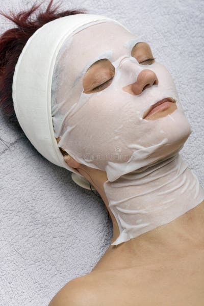 Placenta-collagen mask stock image. Image of person, girl - 11392165