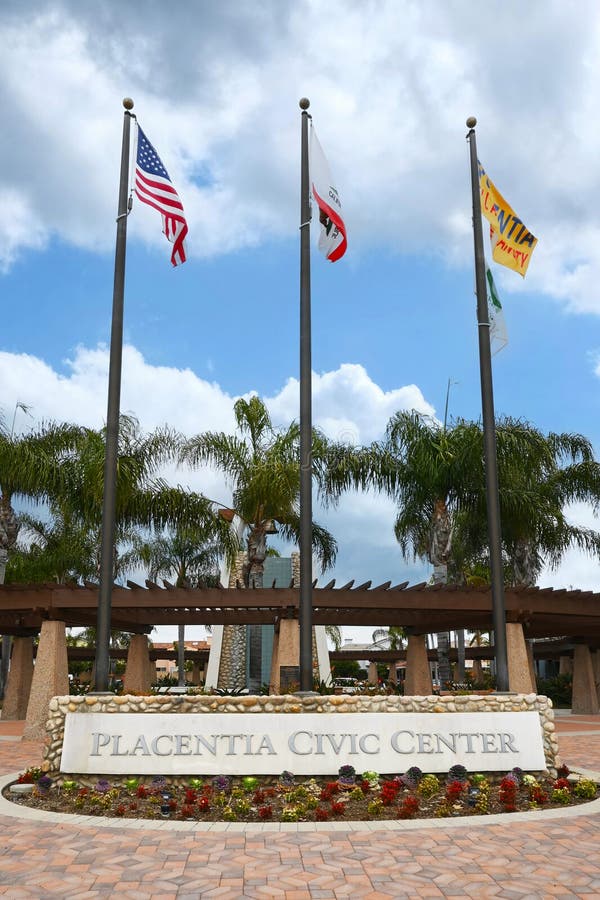 PLACENTIA, CALIFORNIA - 8 MAR 2023: Placentia Civic Center Sign and ...
