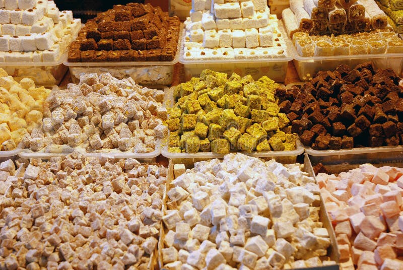 Placeres Turcos, Dulces Turcos Tradicionales Imagen de archivo - Imagen ...