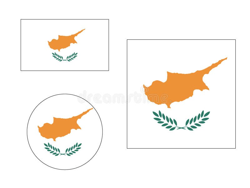 Placez Des Drapeaux De La Chypre Illustration de Vecteur - Illustration ...