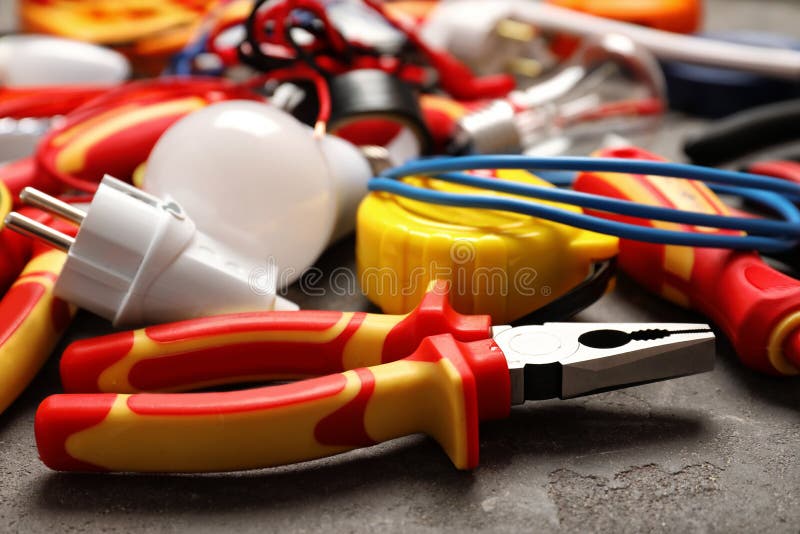 Placez Des Outils De L'électricien Photo stock - Image du électricien ...