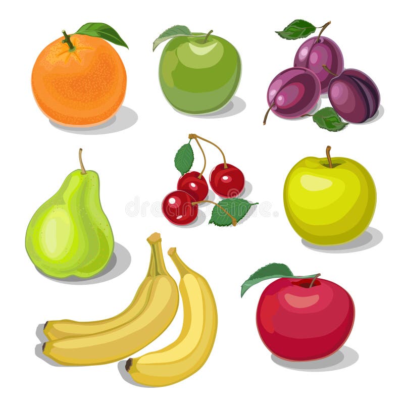 Positionnement De Fruit De Dessin Animé Illustration de Vecteur ...