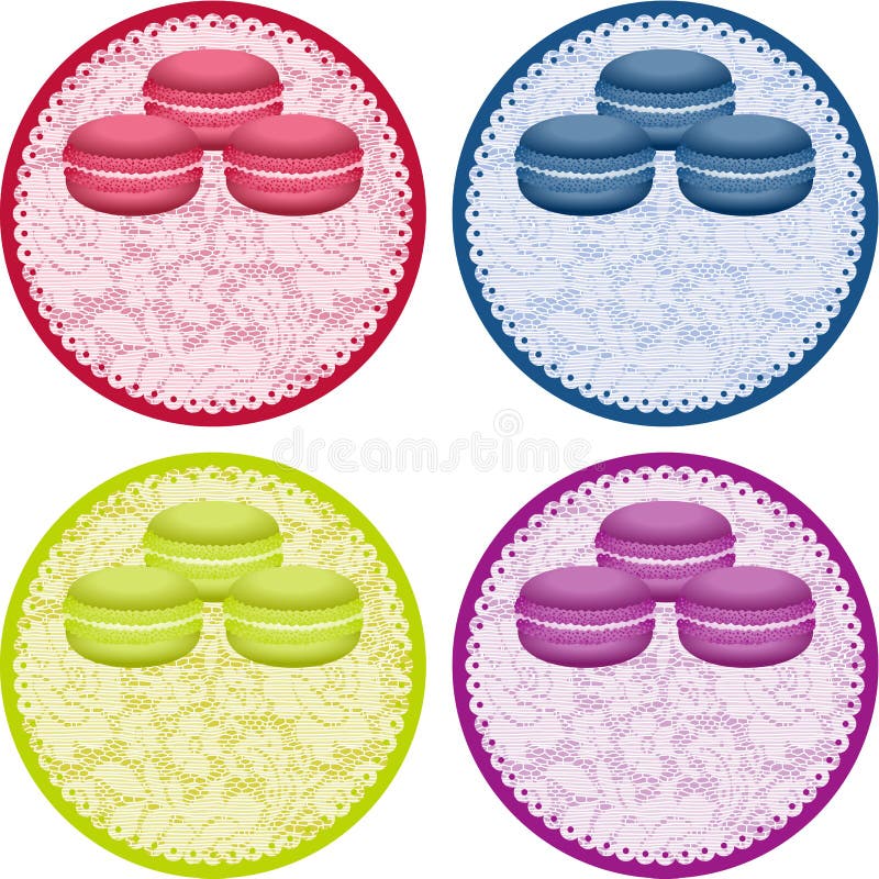 Placez Le Label Rond De Dentelle De Macarons Illustration de Vecteur ...