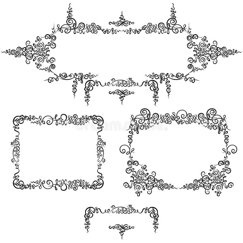 Placez Le Modèle Noir De Calligraphie De Cadres Illustration de Vecteur ...