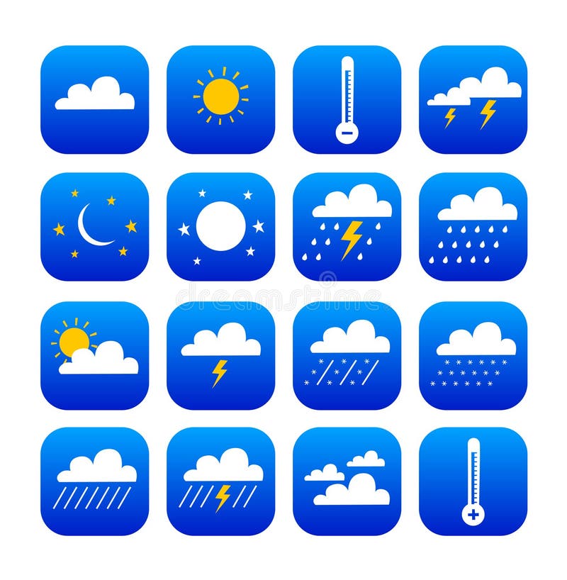 Définir le symbole météo illustration de vecteur. Illustration du ...