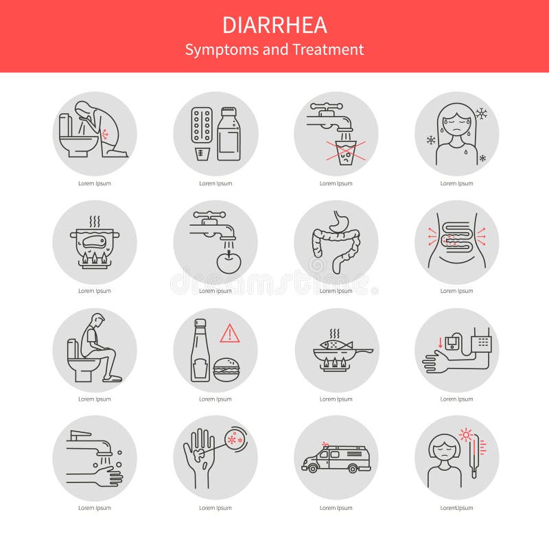 Diarrhée Cause Des Infographies De Traitement Illustration de Vecteur ...