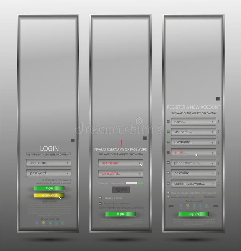 Placez Pour Le Web Design, Forme De Login, Fiche Illustration de ...