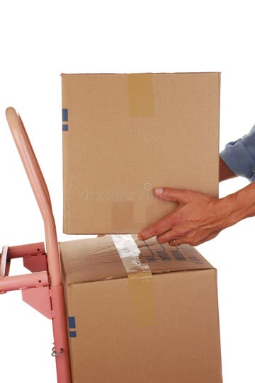 Placing Box on Hand Truck stock photo. Image of dolly - 4791060