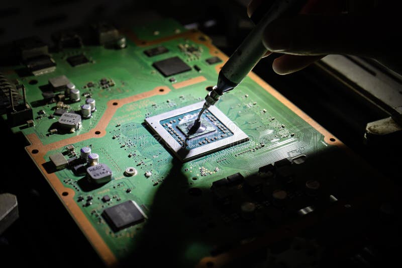 Placing Microprocessor on Board Stock Image - Image of digital, tech ...