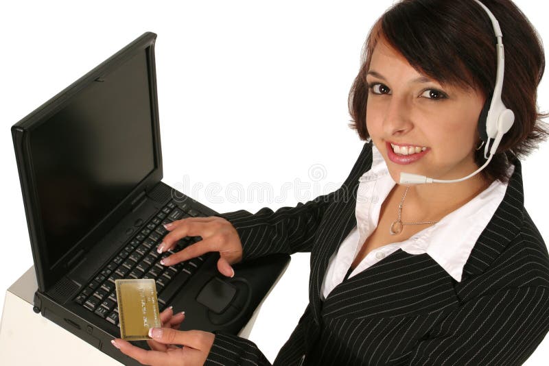Placing an Order on Her Computer Stock Image - Image of card, credit ...